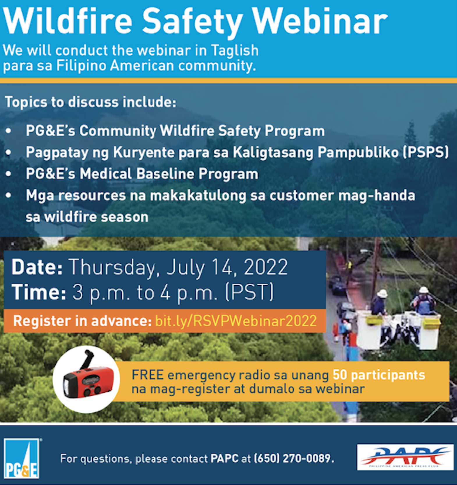 Sumali sa isang Wildfire Safety Webinar na gagawin sa Tagalog at Ingles