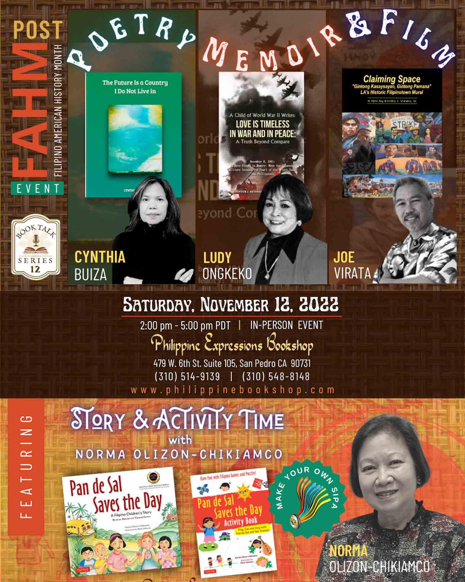 BOOK TALK: Poetry, Memoir & Film at Philippine Expressions Bookshop ...