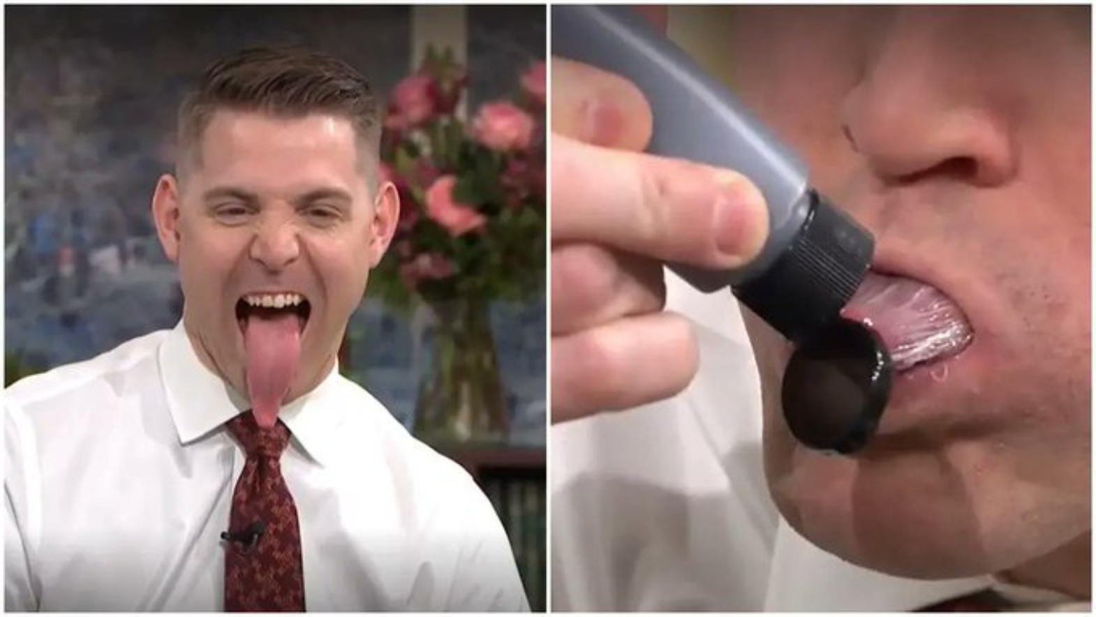 Record Holder with the Longest Tongue Uses It as a Paintbrush
