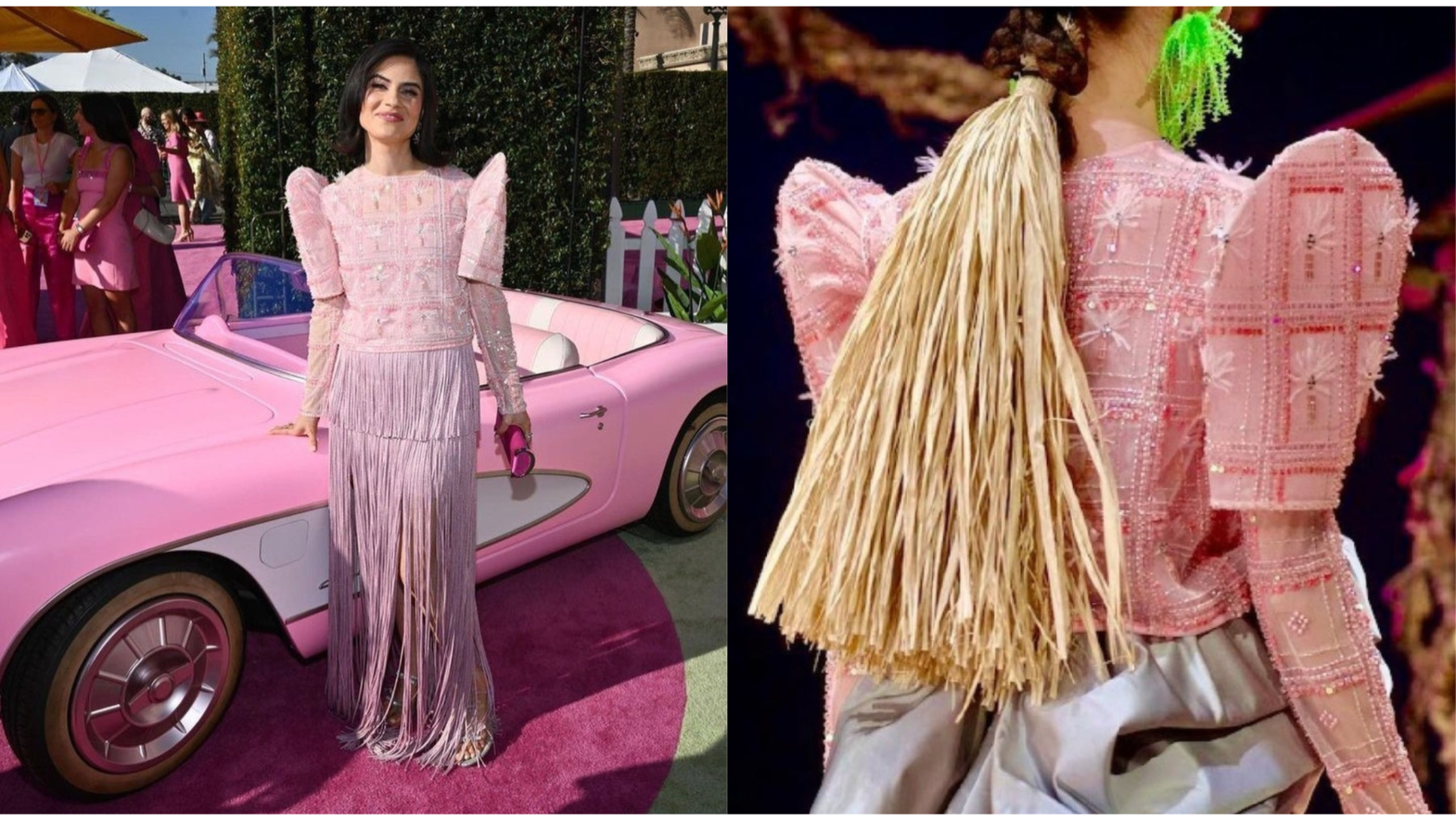 Pink terno by Filipino designer turns heads at ‘Barbie’ premiere