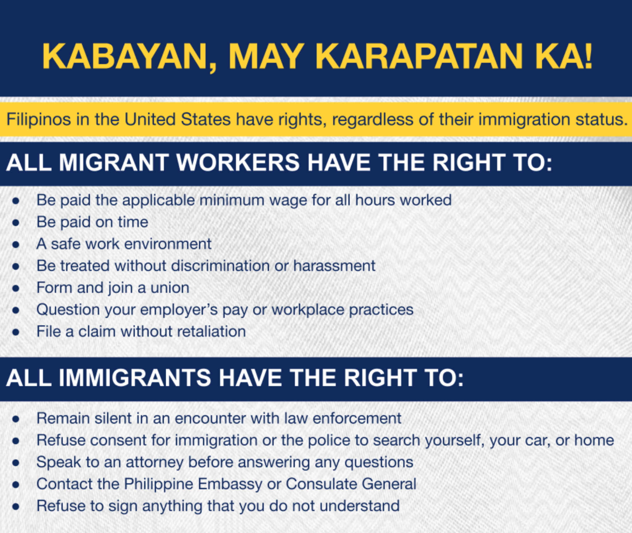 Mass deportation: Undocumented Filipinos advised about rights