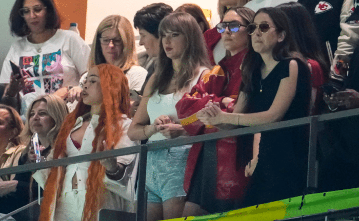 Taylor Swift gets booed by Eagles fans as she watches Super Bowl