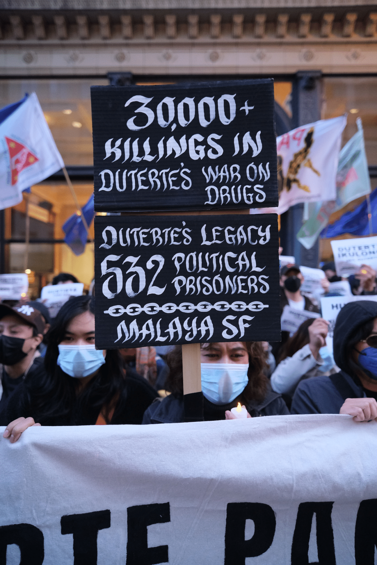 Fil-Am critics, supporters of Duterte hold rallies on his 80th birthday