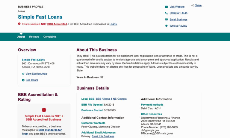 SimpleFastLoans: Reviews and Ratings