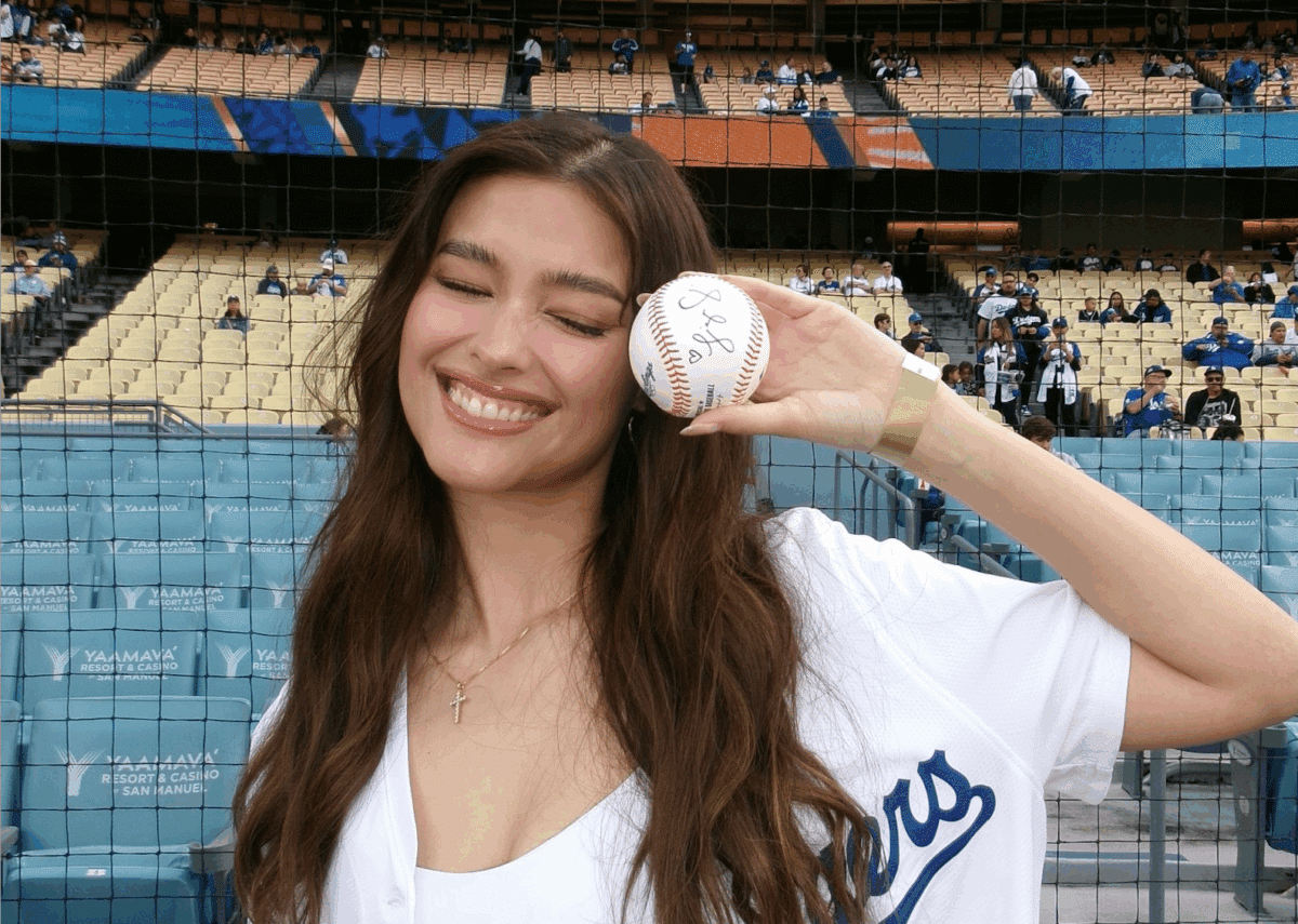 Liza Soberano throws ceremonial first pitch at Dodgers game