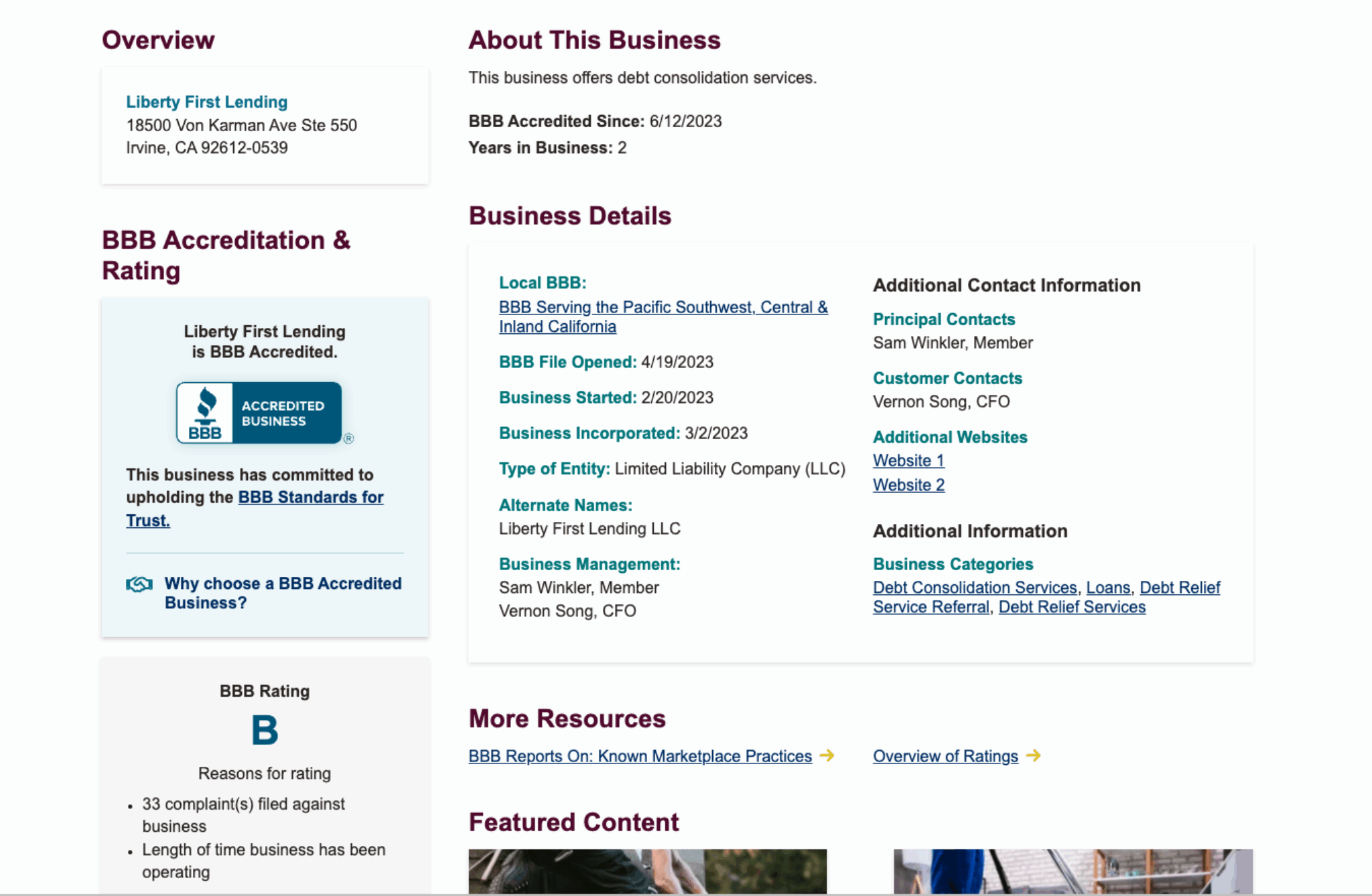 Liberty First Lending Reviews and Ratings