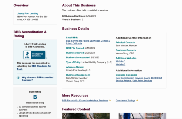 Liberty First Lending Reviews and Ratings