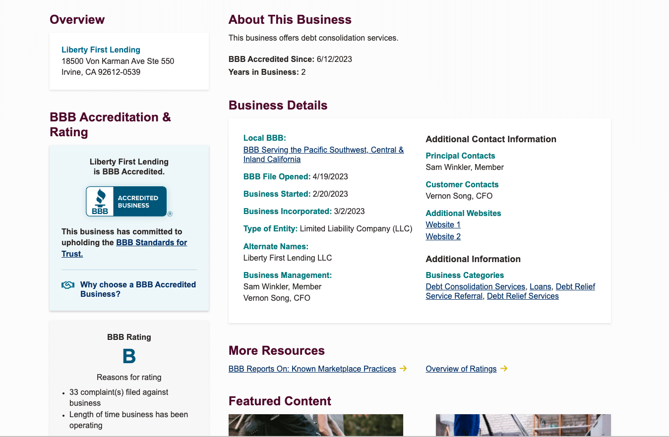 Liberty First Lending Reviews and Ratings