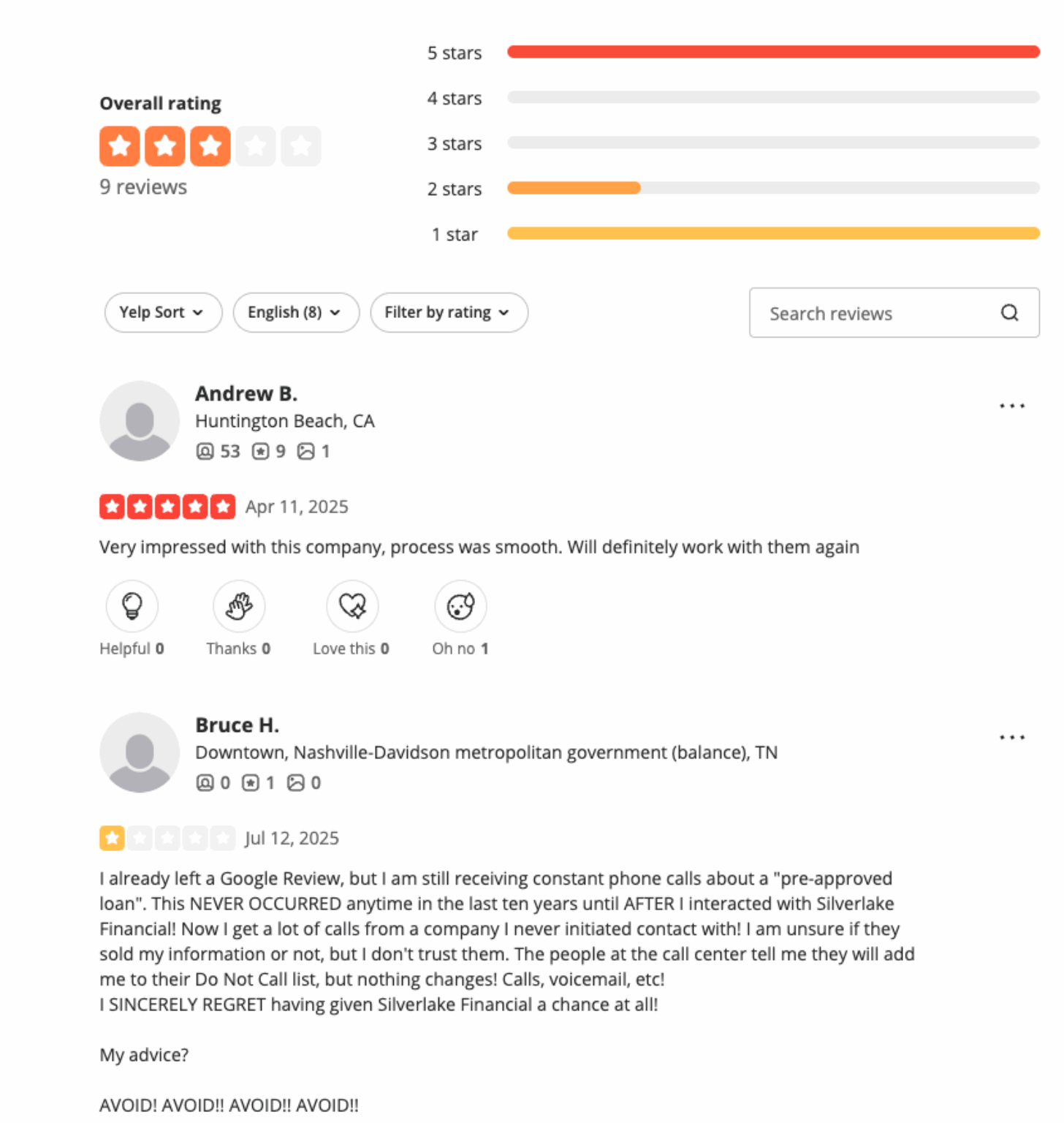 Silverlake Financial Reviews and Ratings
