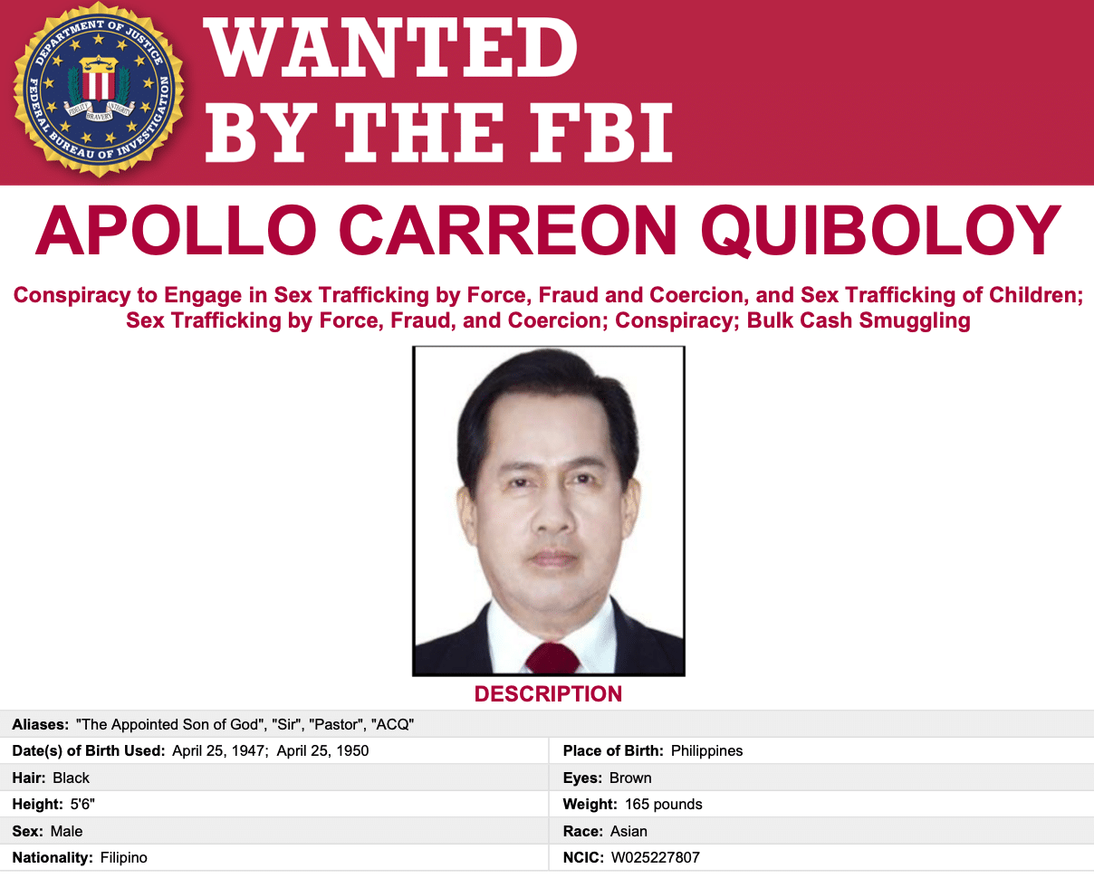 8 famous US extradition cases: Is Apollo Quiboloy next?