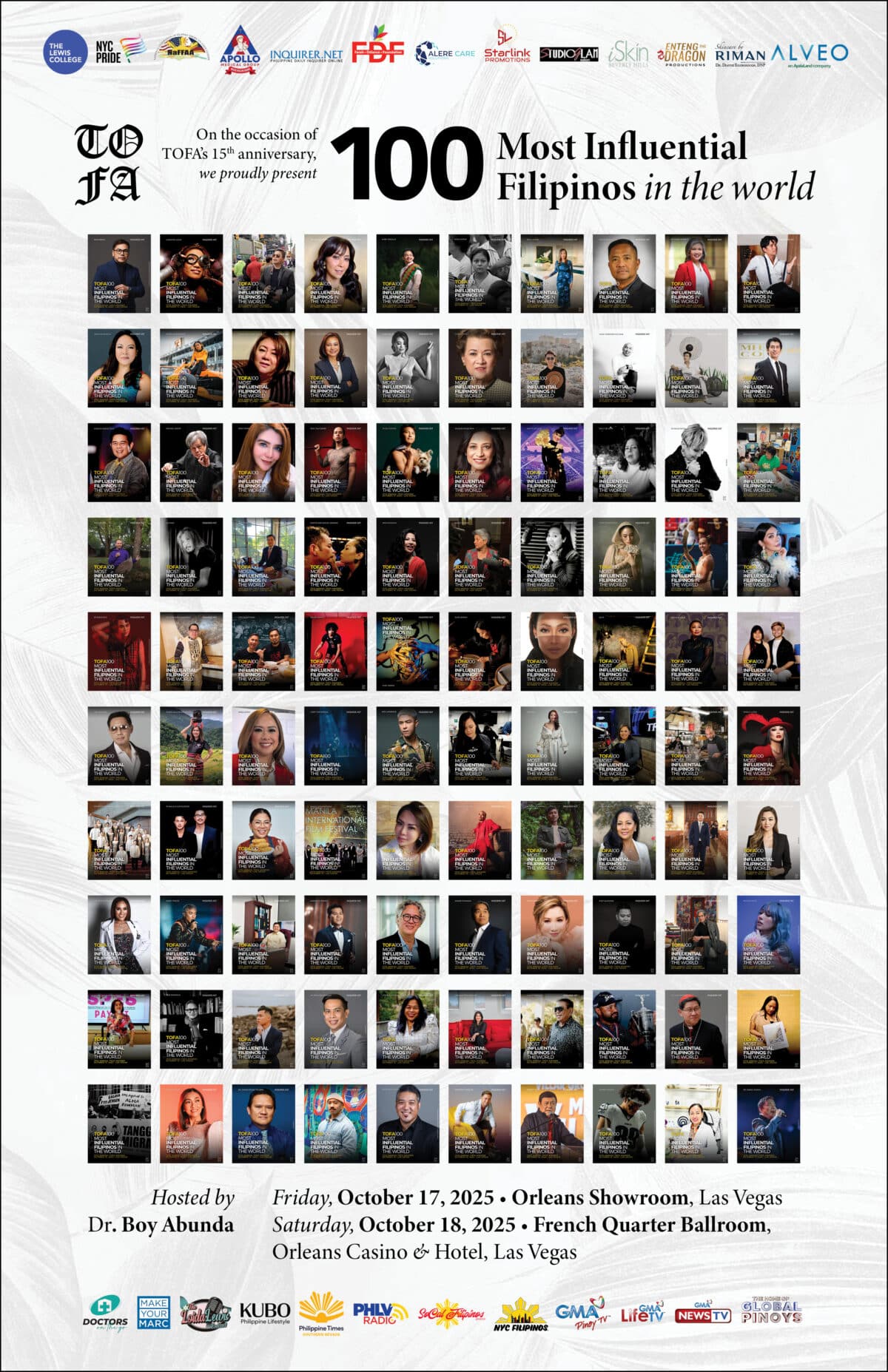 TOFA marks 15th year at star-studded awards gala in Las Vegas