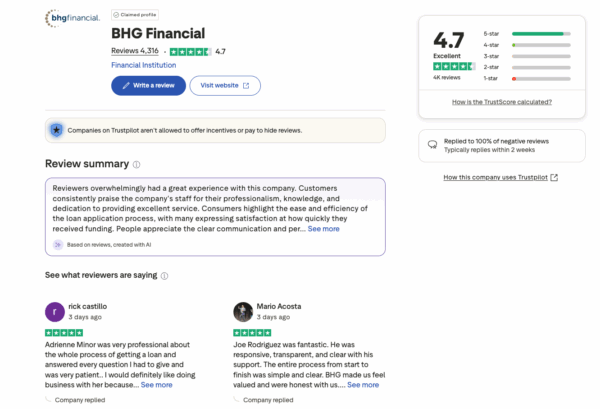 BHG Financial Reviews and Ratings