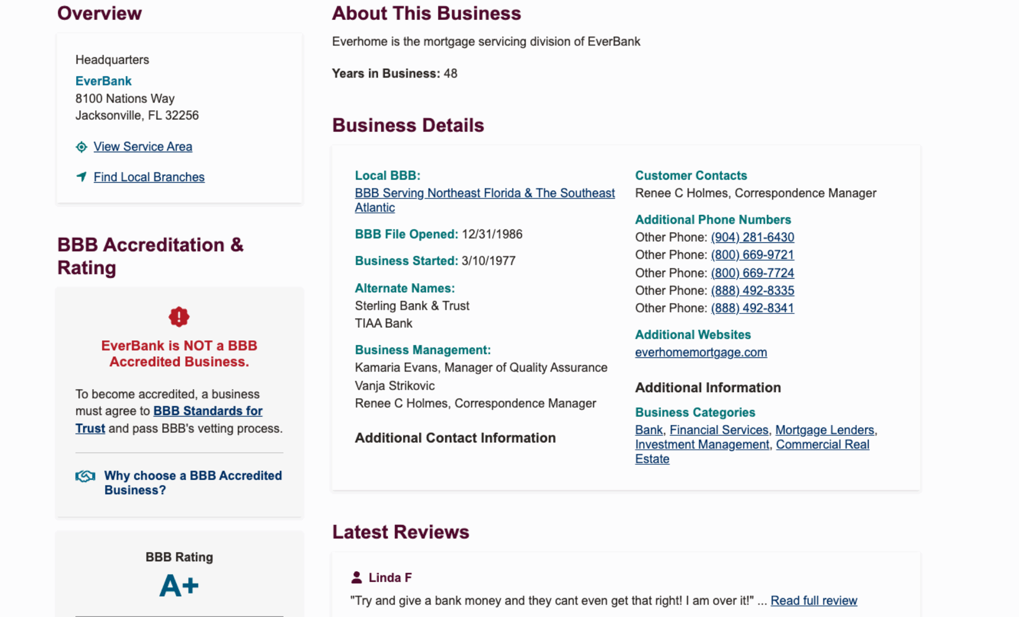 EverBank Reviews and Ratings