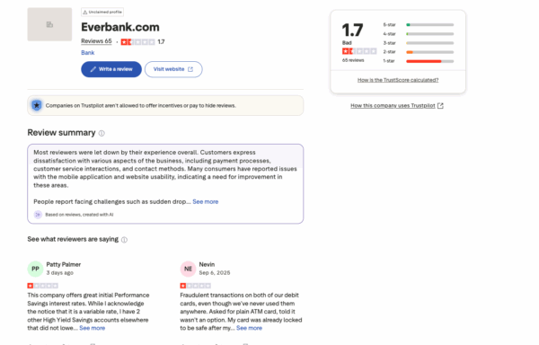 EverBank Reviews and Ratings