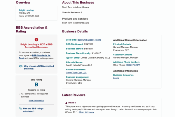 Bright Lending Reviews and Ratings