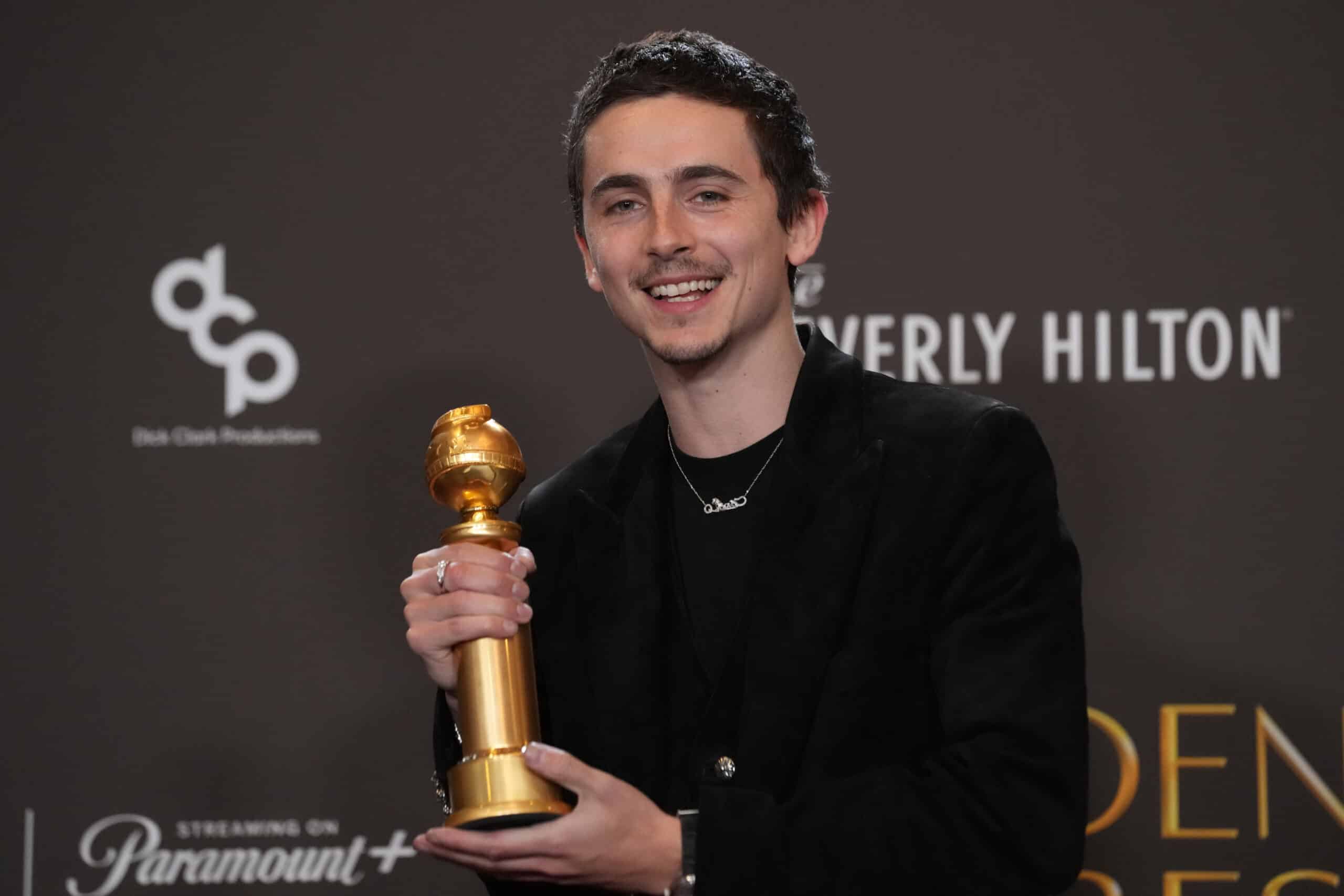 Timothée Chalamet wins his first Golden Globe
